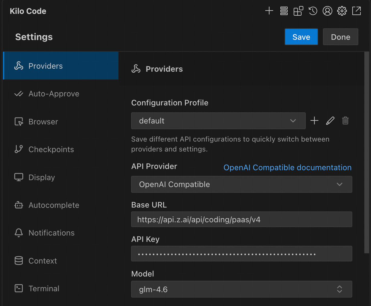 Kilo Code - Z.AI DEVELOPER DOCUMENT